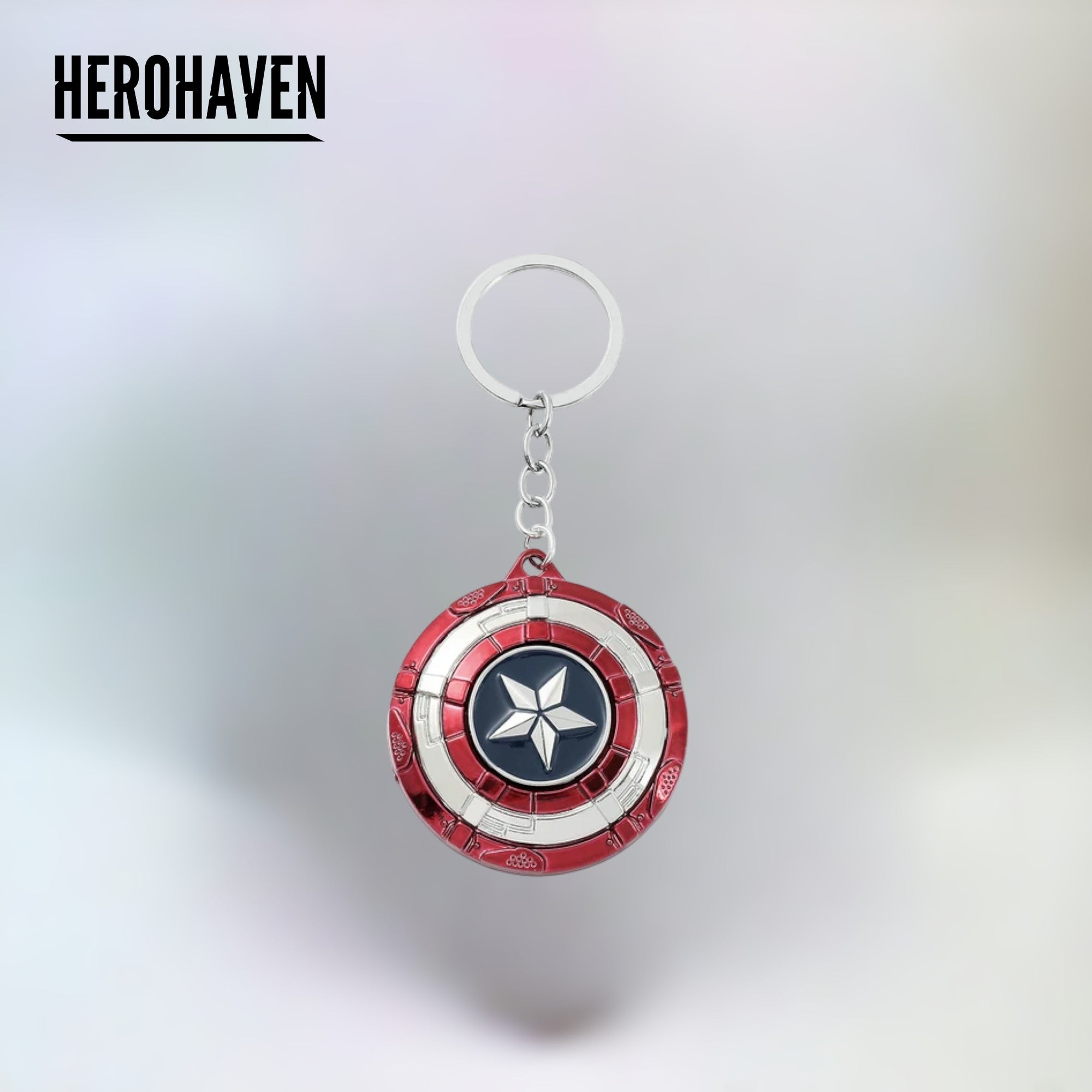 Captain America Shield Keyring Rotating Marvel Avengers Keychain MCU ...