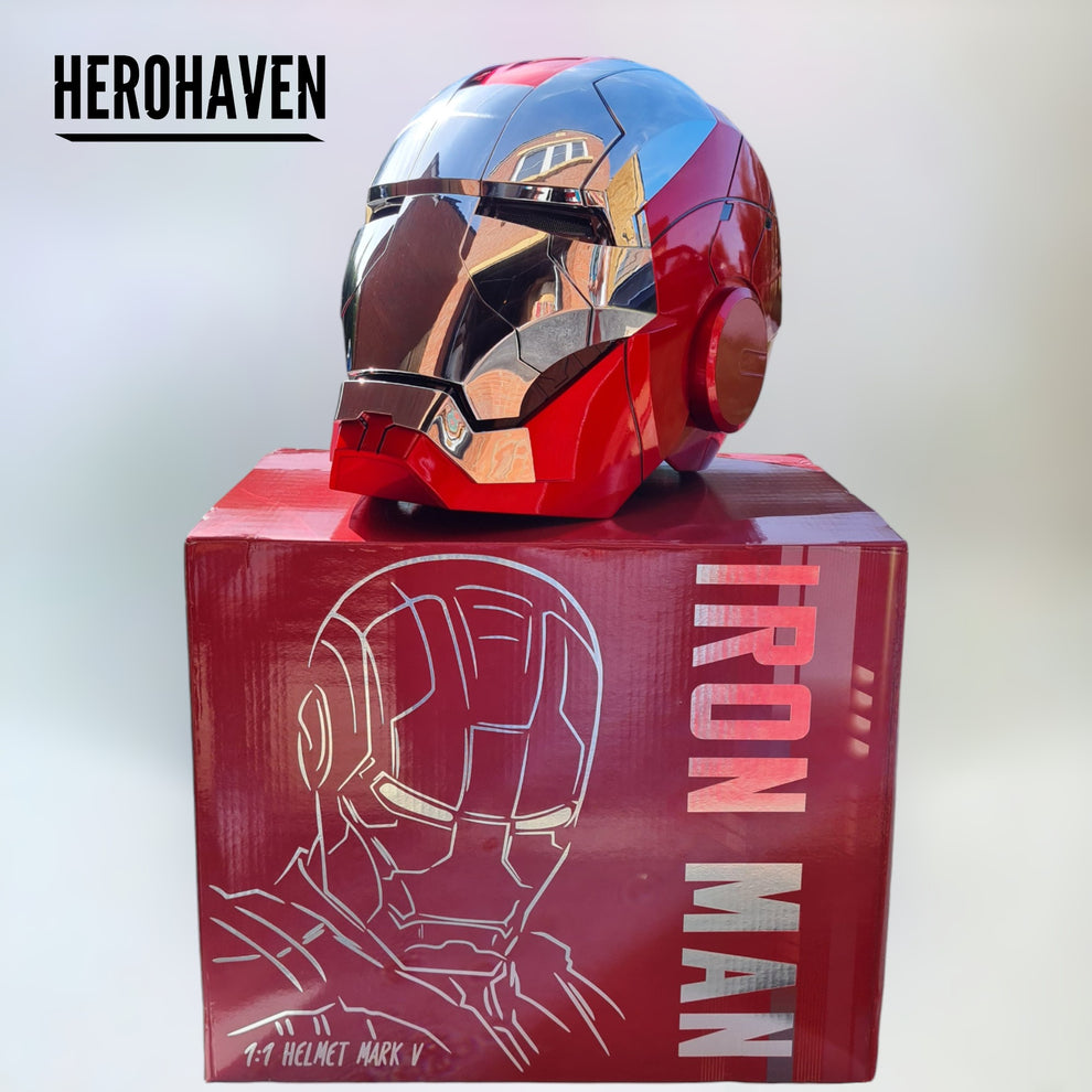 Iron Man MK5 Helmet Silver Edition with Voice Activation – HeroHaven